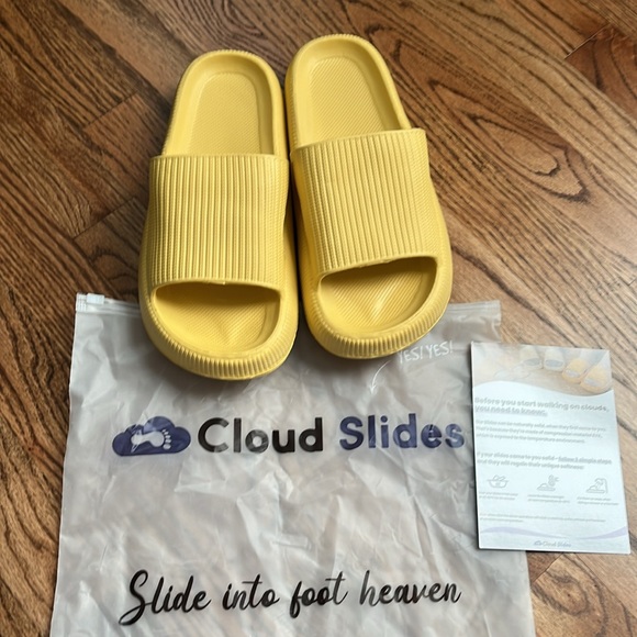 Cloud Slides | Shoes | Nwt Cloud Slides In Yellow | Poshmark